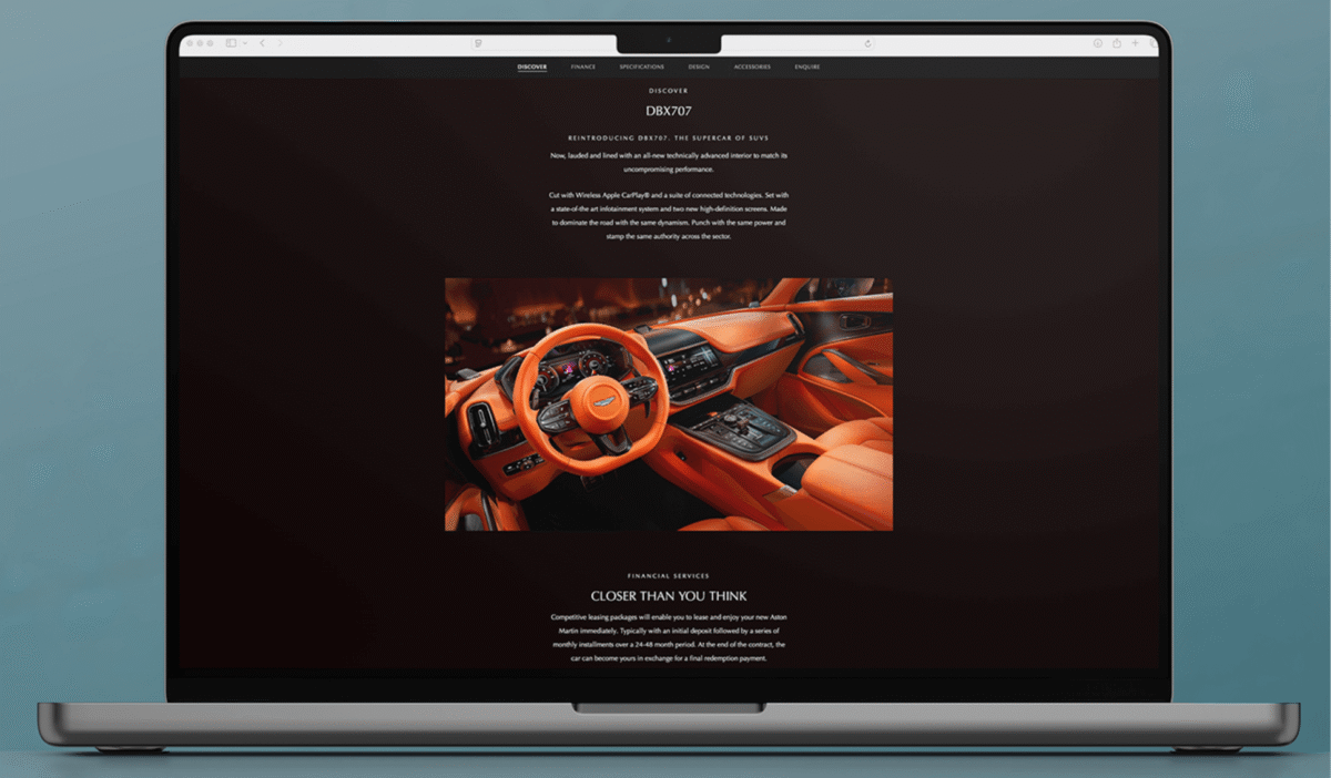 Aston Martin Works Website | Freestone Creative